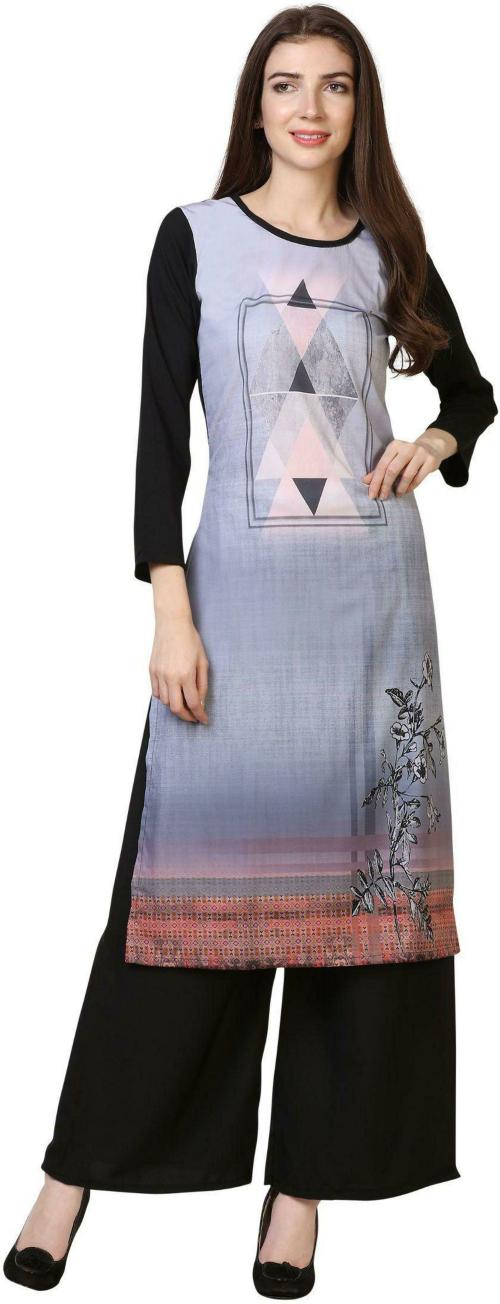 Buy SAADHVI Women Black Self Design Crepe Kurta Suit Set Online at Best ...