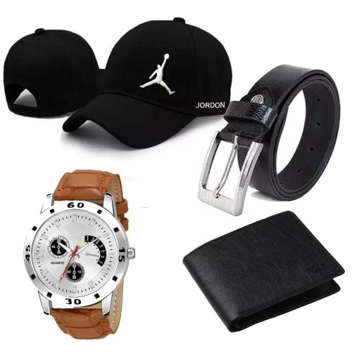 Buy Yintai Pure Cotton Baseball Cap with watch Belt and Wallet for Men ...