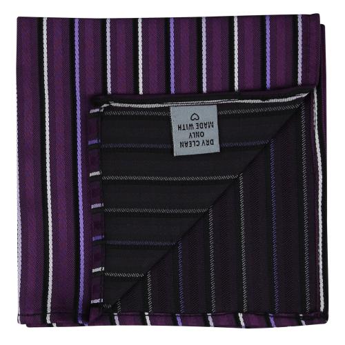Buy Kavove The Blissful Striped Purple Pocket Square For Men Online at ...