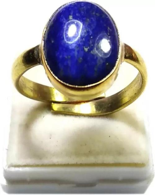 Buy Chopra Gems & Jewellery Gold Plated Brass Lapiz Lazuli Gemstone Ring (Men and Women ...