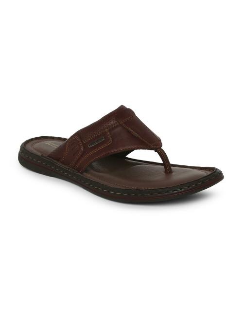 Buy Buckaroo: MOZE FullGrain Natural Leather Tan Casual Chappal For ...