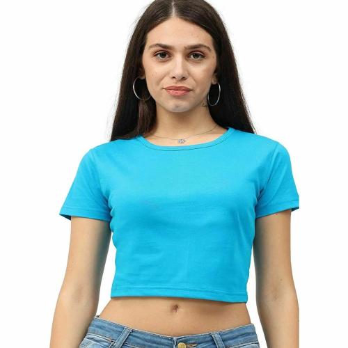 Buy Tik Tok WEARS Casual Solid Women Light Blue Top () Online at Best ...