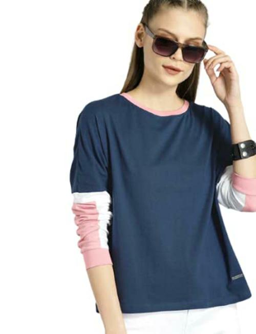 Buy JS Clothing Women Multicolor Solid Tshirt (S) Online at Best Prices ...