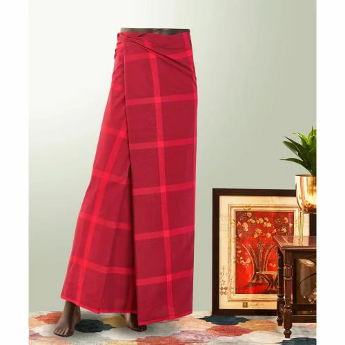Buy Lungi - Light Red - Striped - Free Size Online at Best Prices in ...