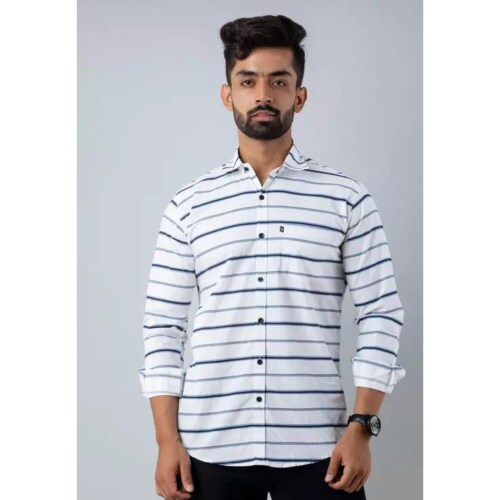 Buy VCOM Cotton Blend Long Sleeve Spread Collar Stylish Shirt for Men ...