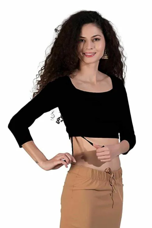 Buy THE BLAZZE B4073 Women Cotton Wide Square Neck 3/4 Sleeves ...