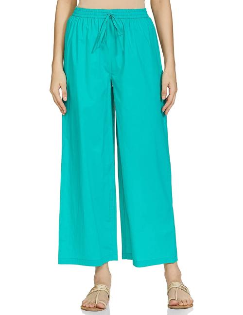 Buy HAMH Women's Premium Regular Fit Rayon Palazzo (Palazzo-SKYBL-M ...