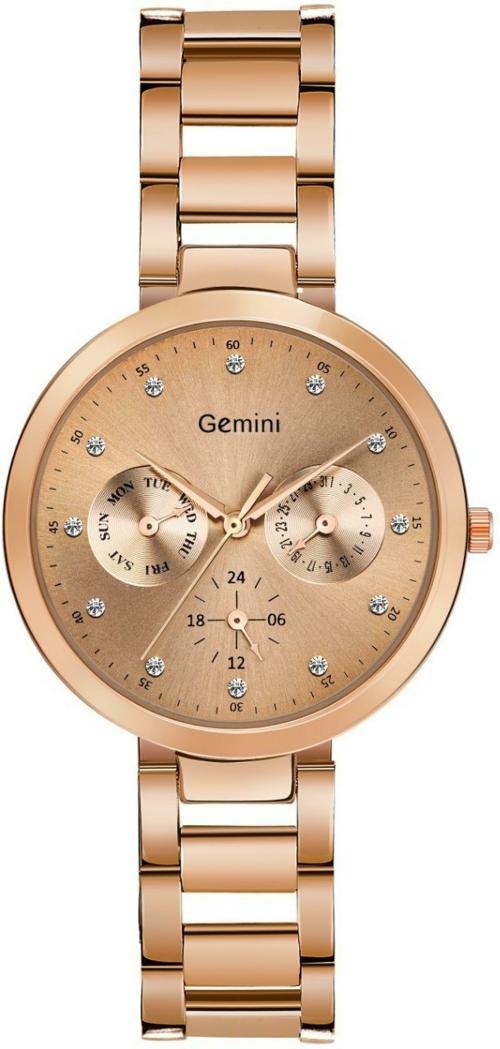 Buy Gemini Analog Brown Dial Rose Gold Strap Watch For Women (JMD X209 ...