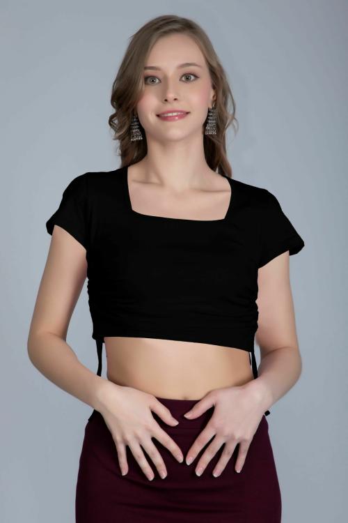 Buy The Blazze B4015 Women Cotton Deep Square Neck Butterfly sleeve ...