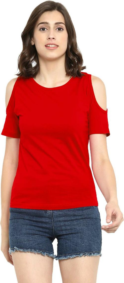 Buy Ap'pulse Women Red Solid Pure Cotton Top Online at Best Prices in ...