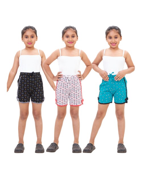 Buy MSP COLOURKIDS Girls Printed Night Wear Shorts Combo Of 3 Online at ...