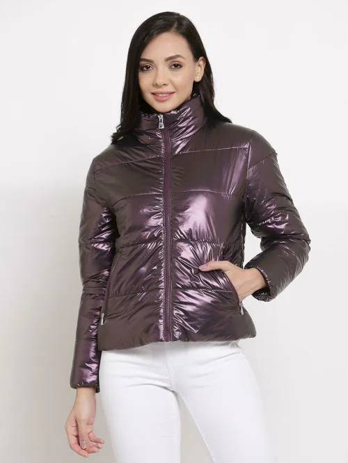 Buy Mode By Red Tape Women Metallic Wine Jacket Online at Best Prices ...