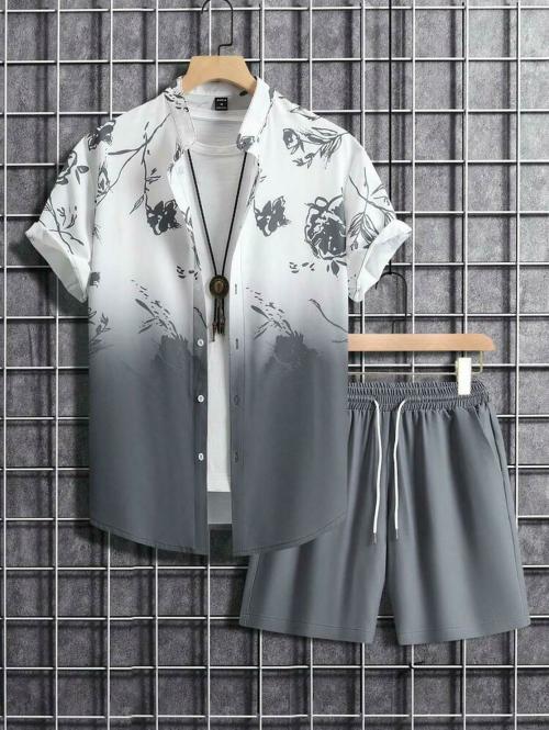 Buy FASTDEAL Men Cotton Reyon Printed Black Shirt and Shorts Set Online ...