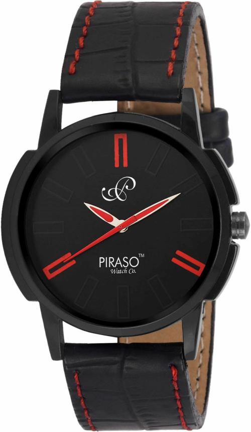 Buy PIRASO Analog Black Dial Black Strap Watch for Men Online at Best ...