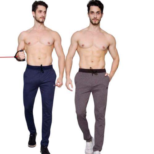 Buy Safayer Classy Longer track Pants for men-Blue& Brown Pack of 2 ...