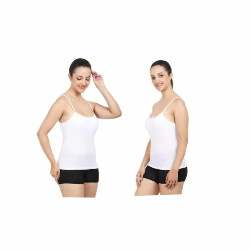 Buy FEELIN White Spaghetti top Modal Soft Cotton Slip Innerwear ...