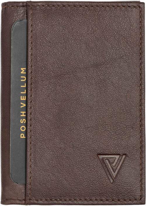 Buy POSH VELLUM Men & Women Evening/Party Brown Genuine Leather Card ...
