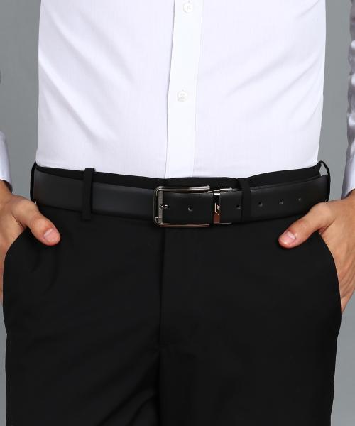 Buy GIL Men's Genuine Leather Black & Tan Reversible Belt 42 Online at ...