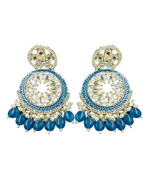 Buy JIYANSHI FASHION: TRADITIONAL EARINGS, SKY BLUE+ WHITE, 2 COLORS OF ...
