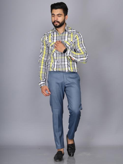 Buy Rajwanshi Men Checkered Casual Yellow Shirt Online at Best Prices ...