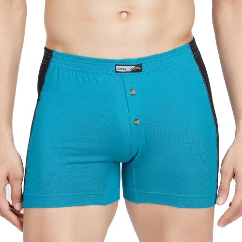 Buy Chromozome Men Cyan Solid Cotton Single Trunks Online at Best ...
