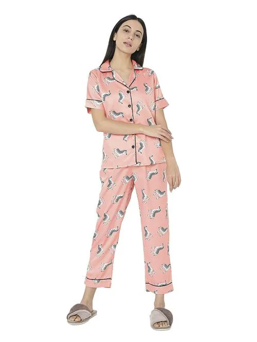 Buy Smarty Pants Women Pink Satin Pajama Set (Pack of 1) Online at Best ...