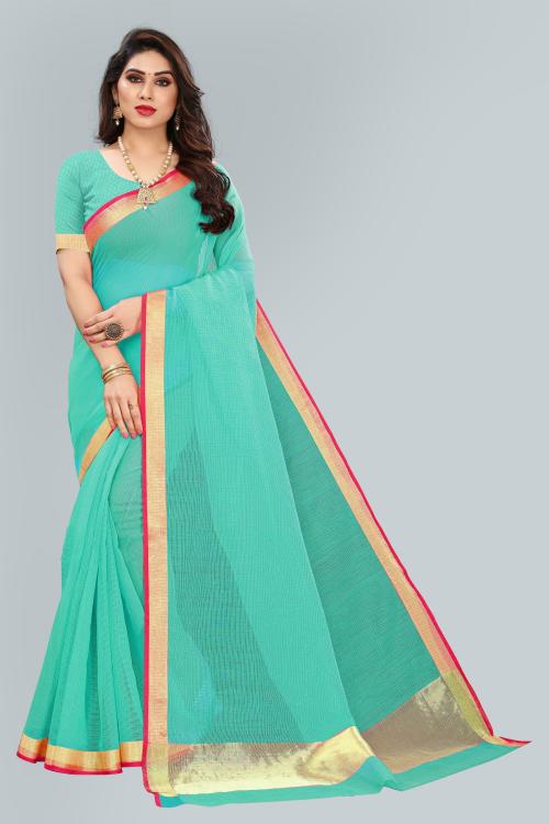 Buy SAREYA VEELA Lugade Women Orange Striped Art Silk Sarees Online at ...