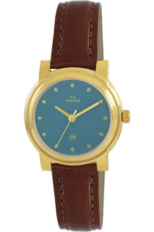 Buy Maxima Analog Blue Dial Brown Strap Watch For Women (57581LMLY ...