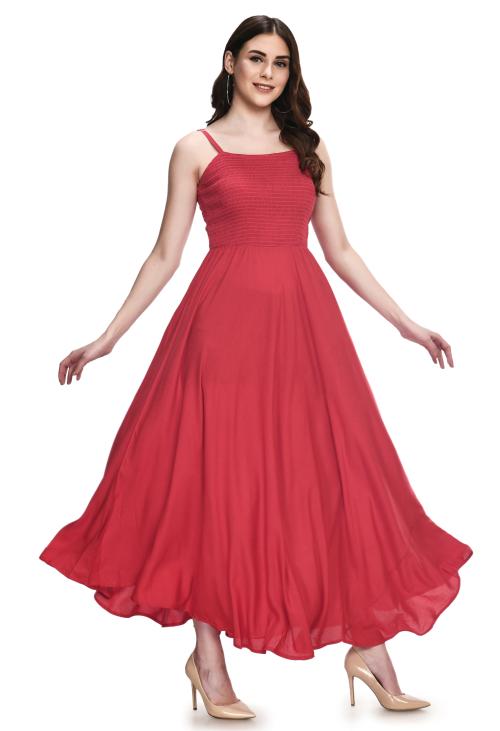 Buy Preego Women Fit and Flare Rani Pink Girl Dress And Women Dress ...