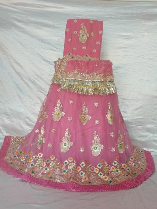 Buy SHIVDEVANSHI Pink Embroidered Georgette Rajasthani Poshak Women ...