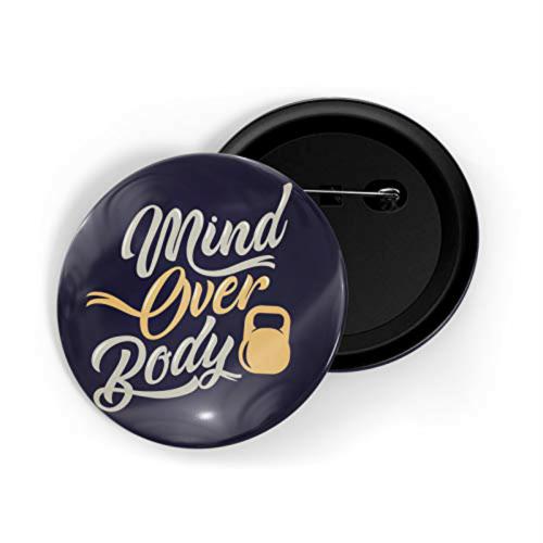 Buy Dhcrafts Black Mind Over Body Printed Pin Badge, 5.8 Cm Online at ...