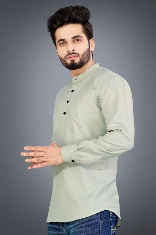 Buy SOPANI Men Solid Straight Kurta (Light Green) Online at Best Prices in India - JioMart.