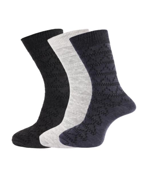 Buy DOLLAR Men's Multicolor Solid Cotton Blend Pack of 3 Full-length ...