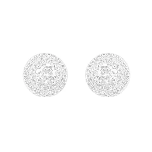 Buy 925siller Sterling Silver Round Shape Double Zircon Layer Tops ...