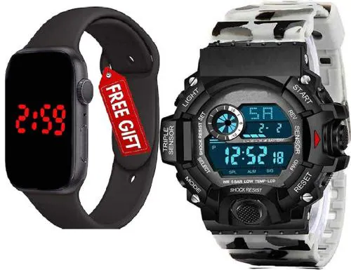 Buy HALA Brand - A Digital Watch With Square LED Shockproof Multi ...