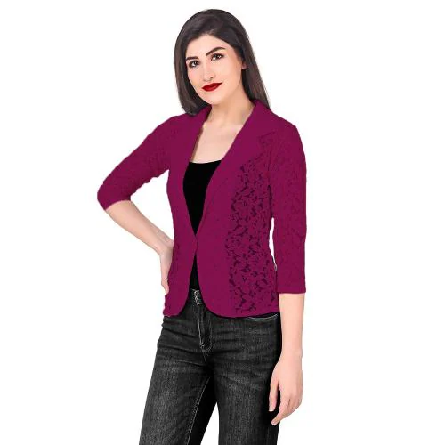 Buy Neeba Stylish Cotton Formal Style Net Shrug for Women & Girls (For ...