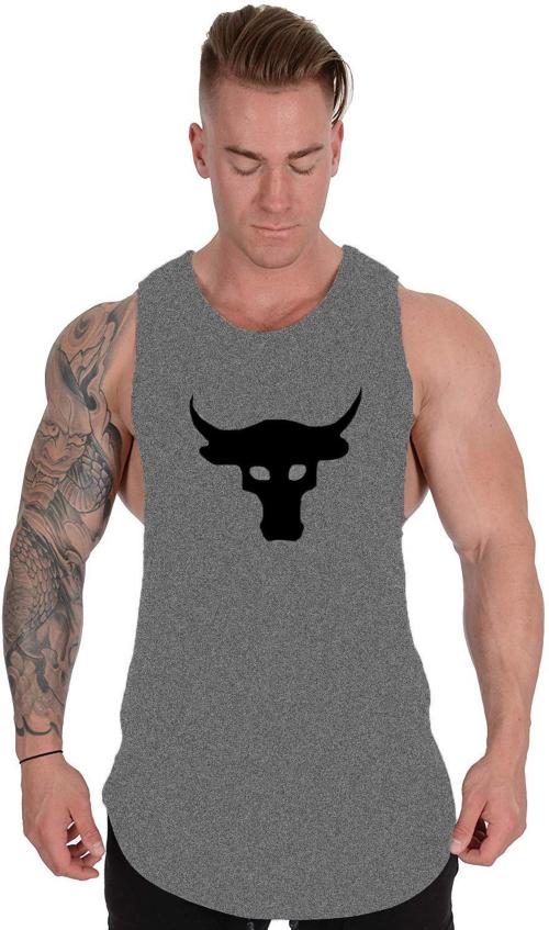 Buy The Blazze Men Cotton Blend Fabric Tank (Xxl)_Grey Online at Best ...