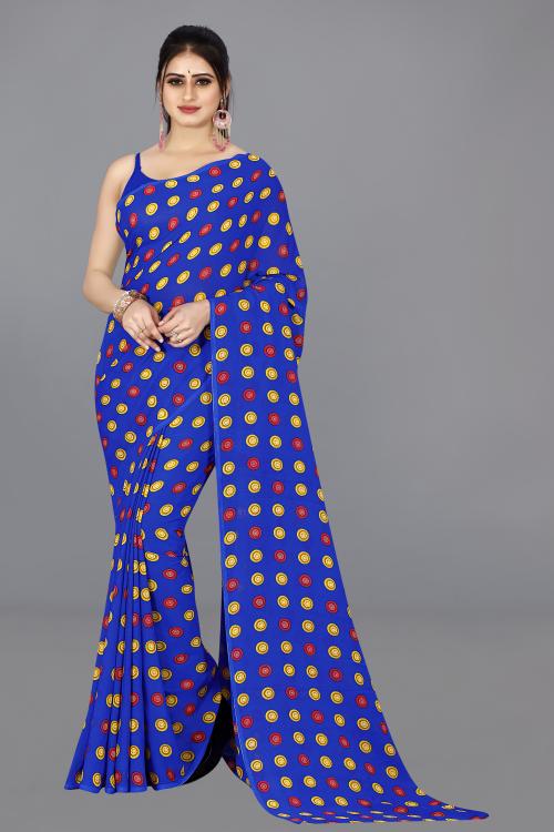 Buy Anand Women Multicolor1 Self Design Pattern Georgette Single Saree ...