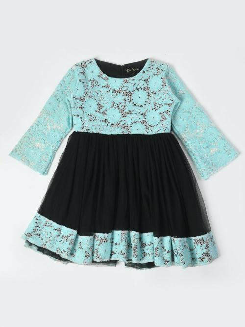 Buy Bella Moda Girls Fit and Flair Solid Full Sleeve Party Wear Dress ...