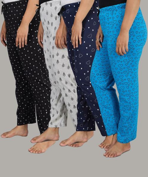 Buy Christy World Women Multicolor Printed Pack of 4 Pyjamas Online at ...