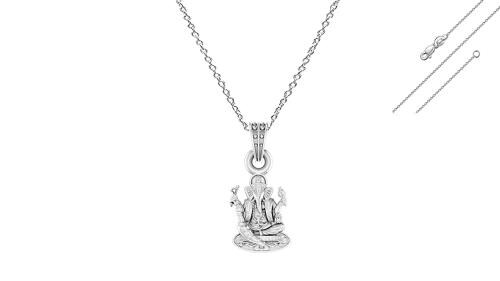 Buy Akshat Sapphire Pure Silver God Ganesha Pendant With Chain Suitable ...