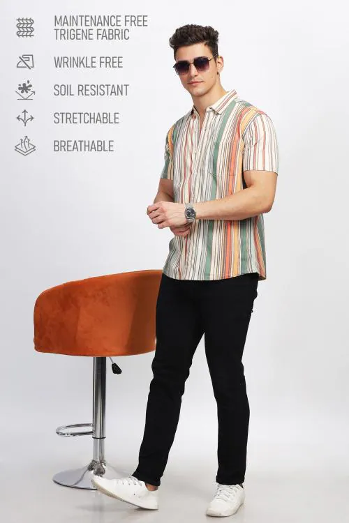 Buy BULLMER Trendy Regular Fit Printed Causal Shirt For Men Online at ...