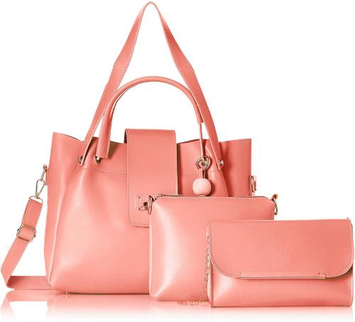 Fargo Pink Leatherette Handbag (Pack of 3) - JioMart