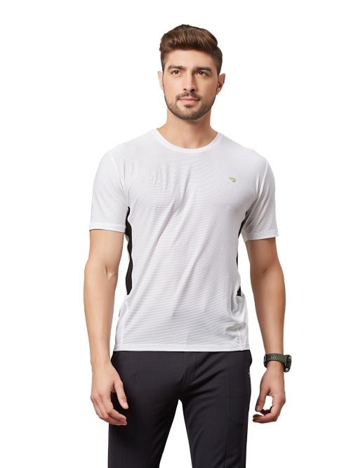 Buy BODYMARK Off White Men's Round Neck Sports Half Sleeve T-Shirt ...