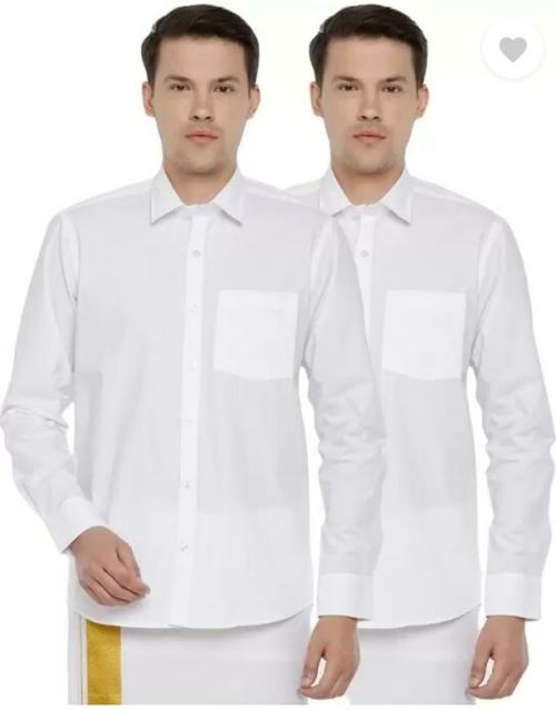 Buy TMF THE MEERU FASHION Men Solid Casual White Shirt (Pack of 2 ...