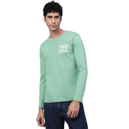 Buy VEIRDO Men Green Printed Cotton T-shirt Online at Best Prices in ...
