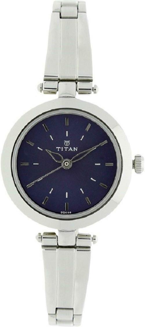 Buy Titan Free Size Blue Dial Silver Strap Analog Watch For Women ...