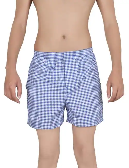Buy USOXO Mens Boxer checkered(blue) pack of 1 Online at Best Prices in ...