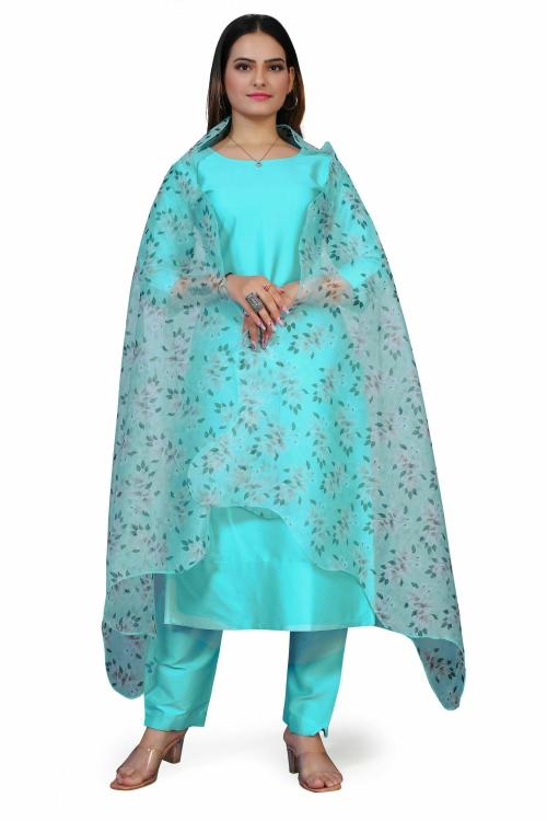 Buy Snizvi Women's Solid Cotton Silk Regular Fit 3/4th Sleeve ...