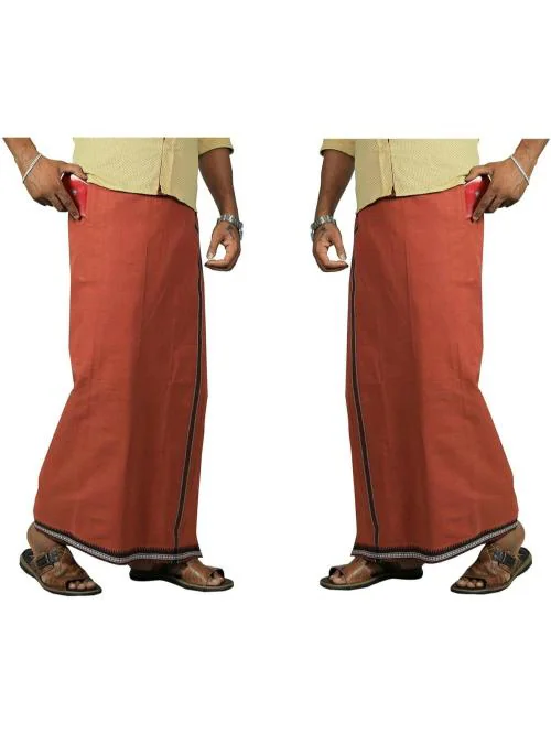 Buy PRAKASAM COTTON COTTON Mens Kerala Thalapathi Border 2Way pocket ...
